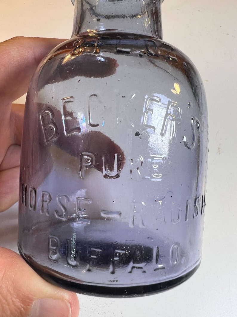 Antique Becker’s Pure Horseradish Bottle Buffalo New York Amethyst ...