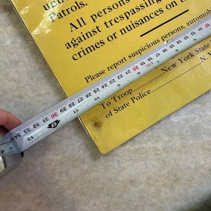 Antique Vintage New York State Police Warning Notice Sign Plaque Nypd N ...