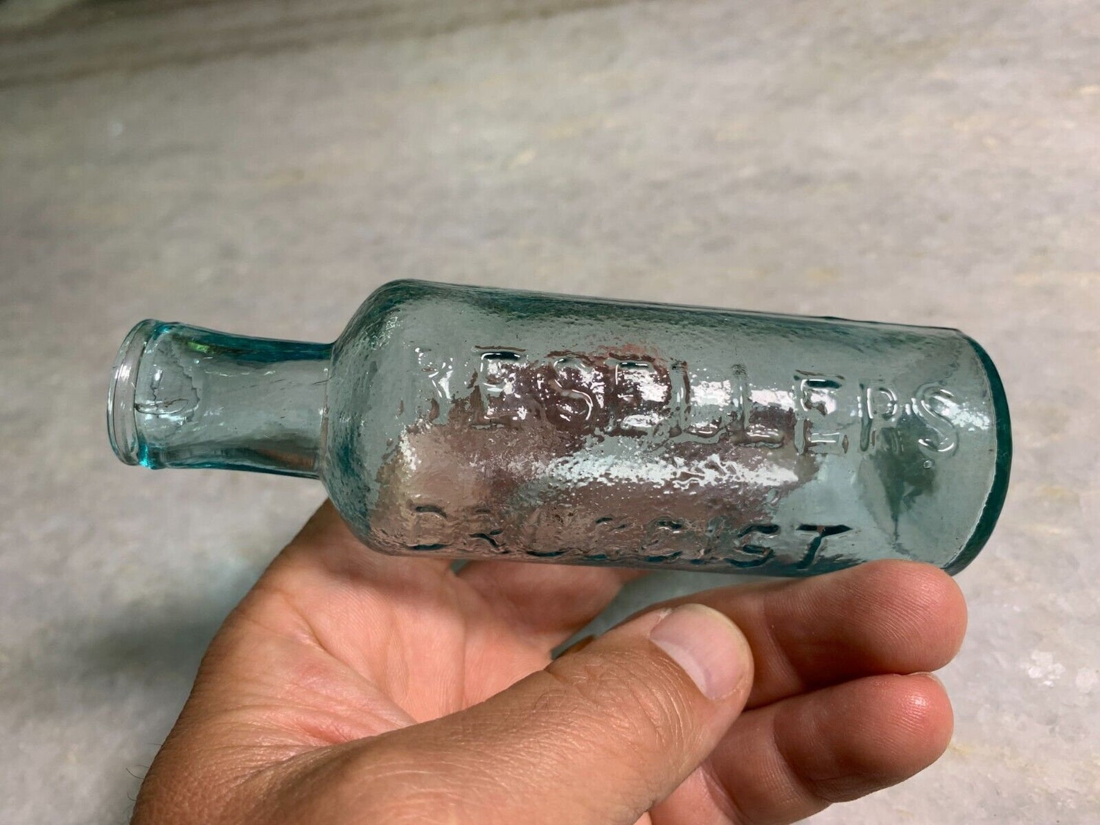 Antique Open Pontil Medicine Embossed Bottle R E Sellers Druggist ...