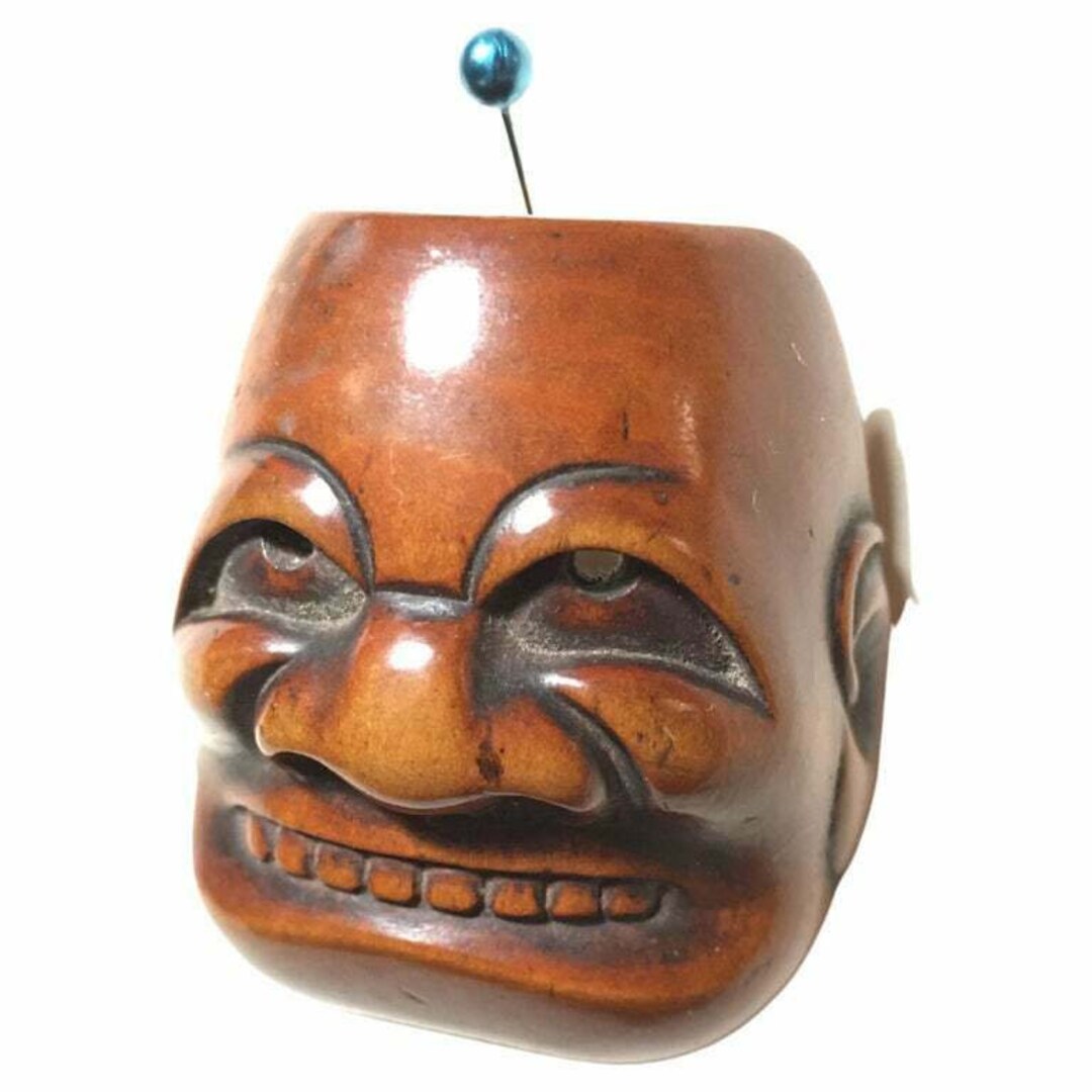 Finely Carved Antique Wooden Japanese Netsuke Mask of Buaku/obeshimi ...