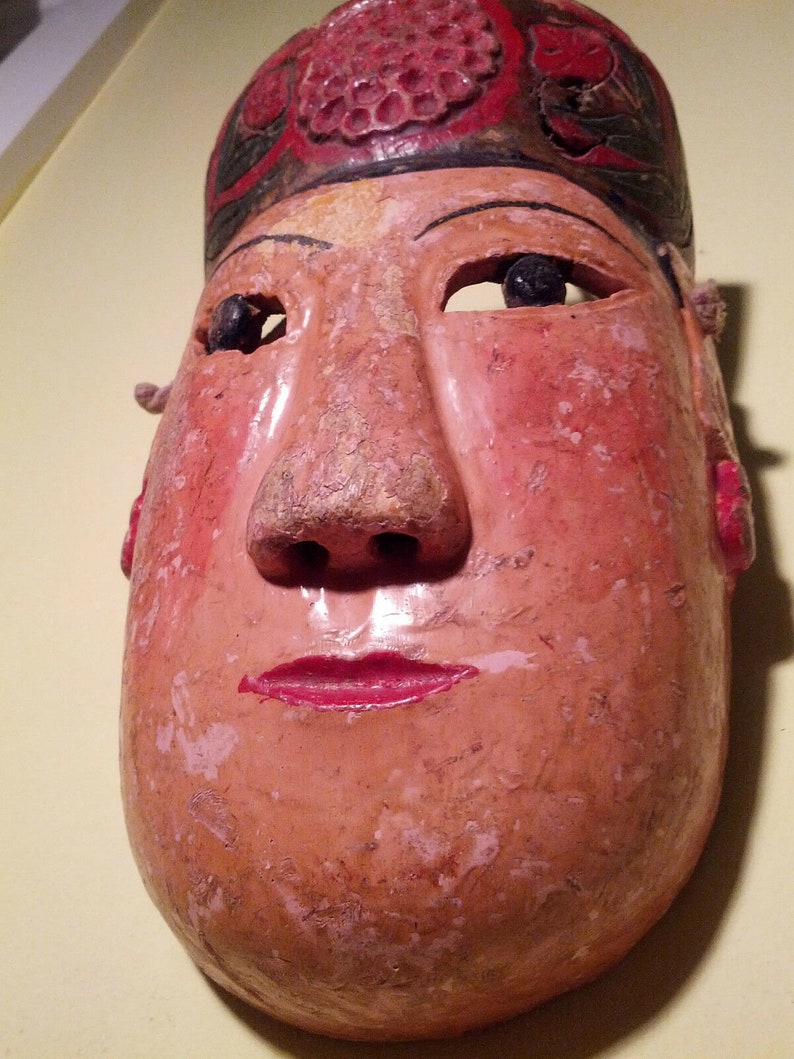 Antique Maonan Nuo Chinese Mask Used in Agricultural Dances Ca1930s Sw ...