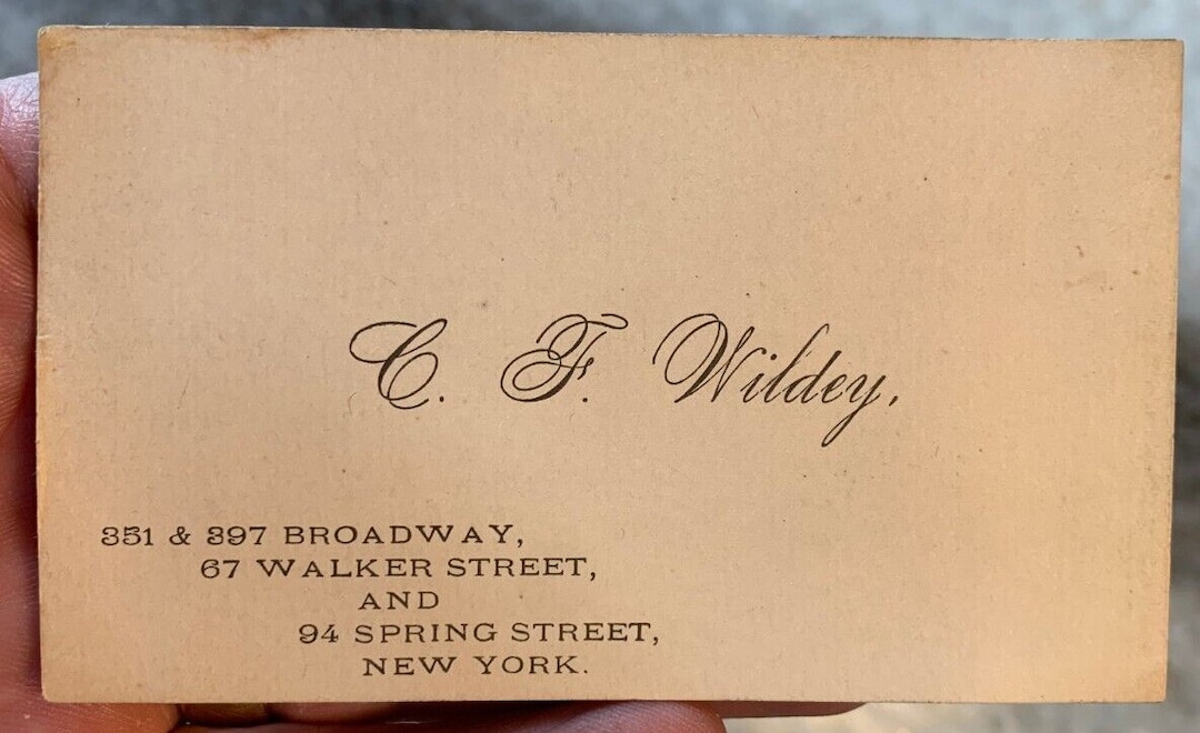 Rare Antique Victorian Business Card New York " Wildey " "no Email" "no ...
