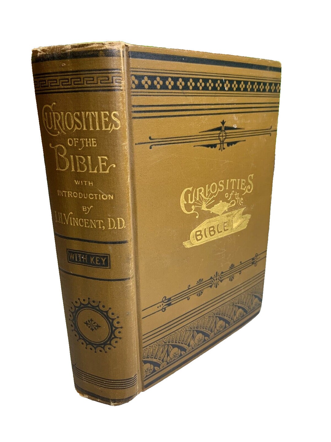 Antique Ornate Victorian Gilded Embossed Book Curiosities of the Bible ...