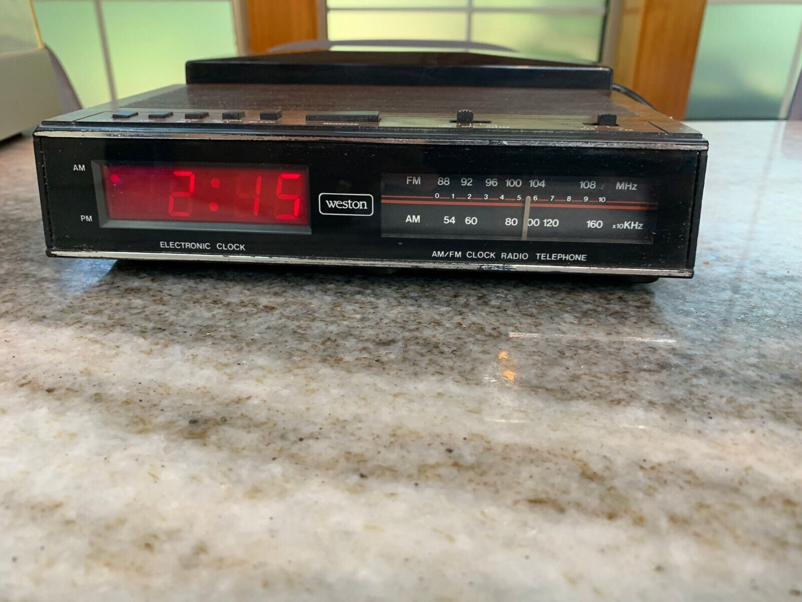 Rare: Vintage 1980s Alarm/clock/radio and Phone Combo Red Lcd Display ...