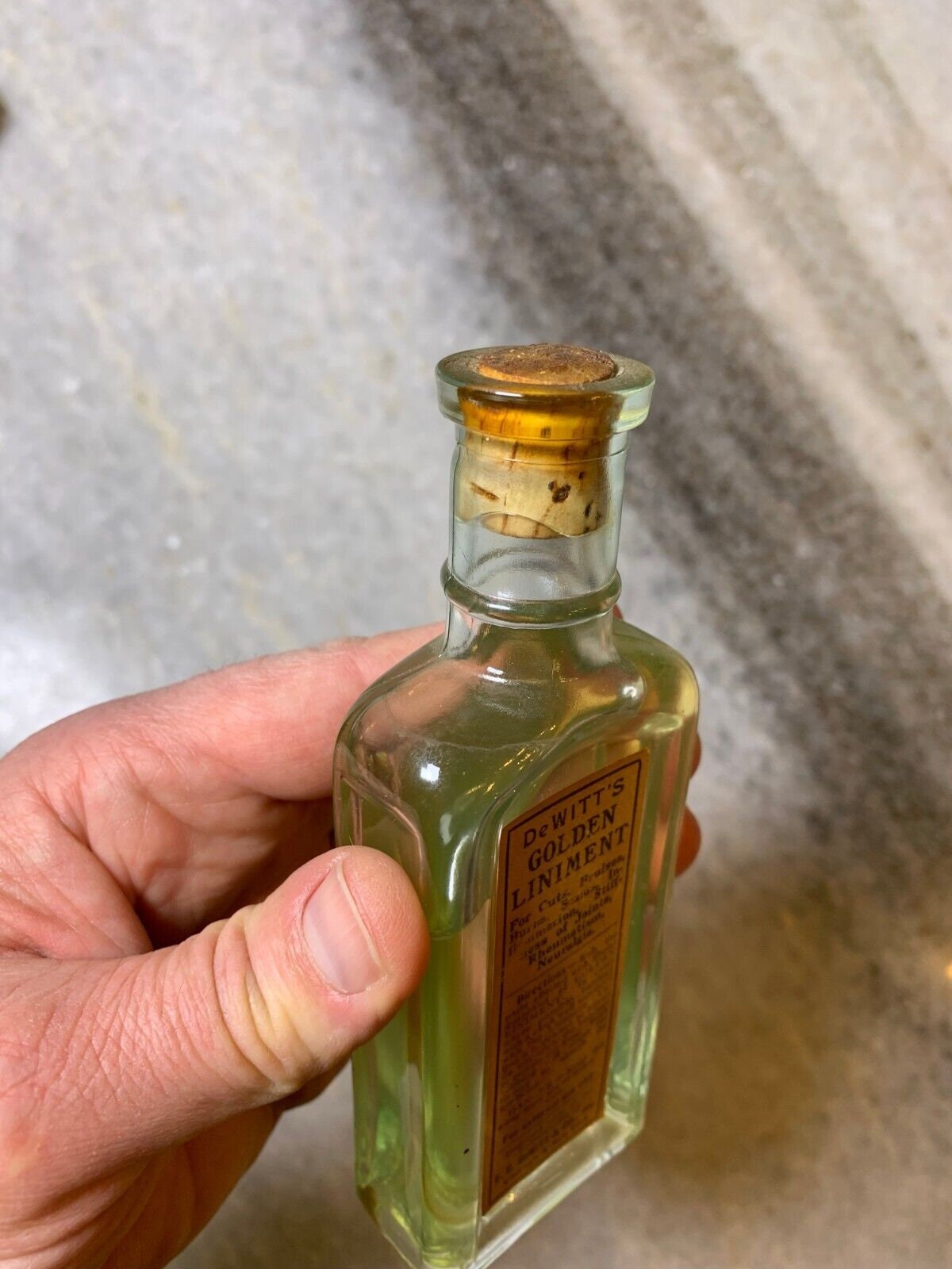 Antique Medicine Bottle Label Unopened Dewitt's Golden Liniment Chicago ...