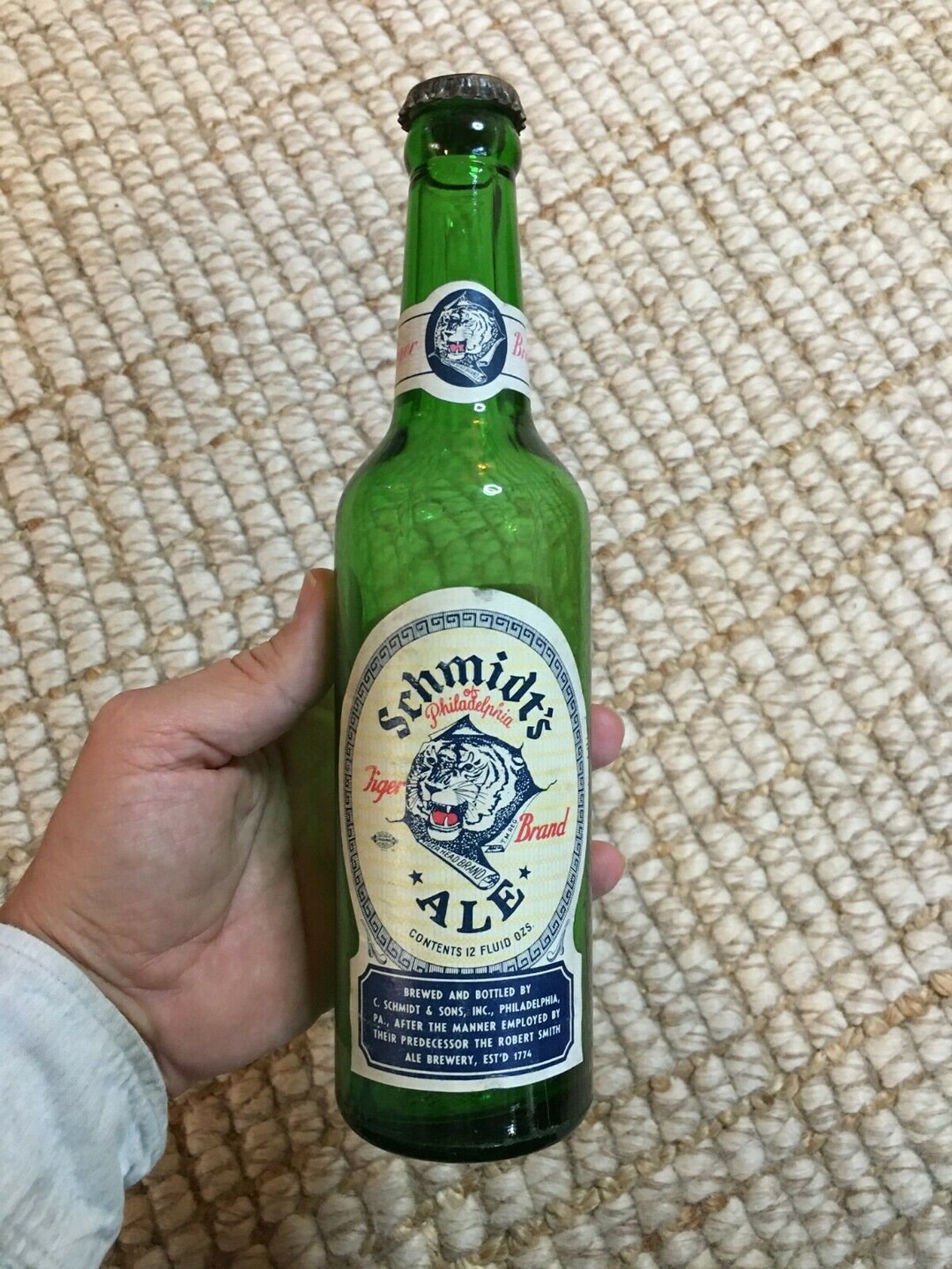 Rare Attic Find Antique Vintage 50's Schmidt's Tiger Ale Beer Bottle ...