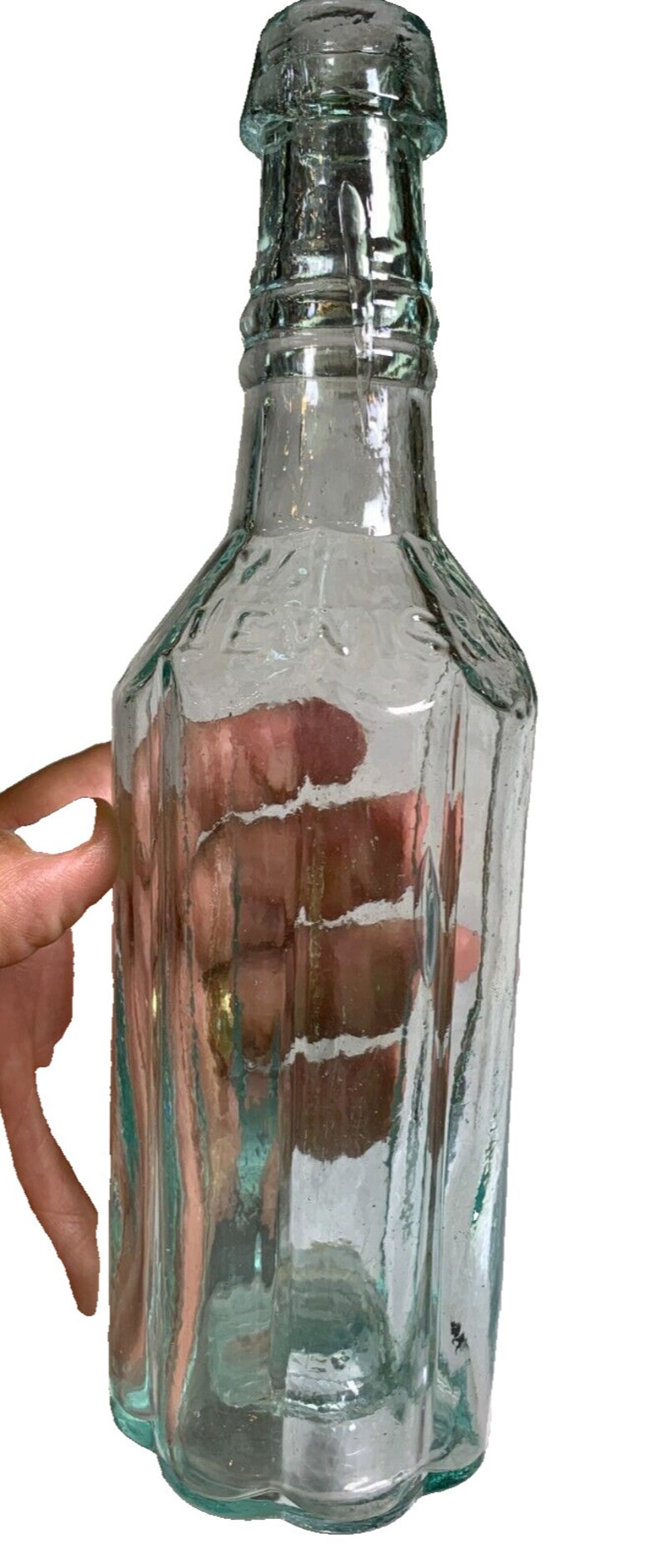 Rare Antique Aqua Open Pontil Applied Top W.k. Lewis & Co Sauce Bottle ...