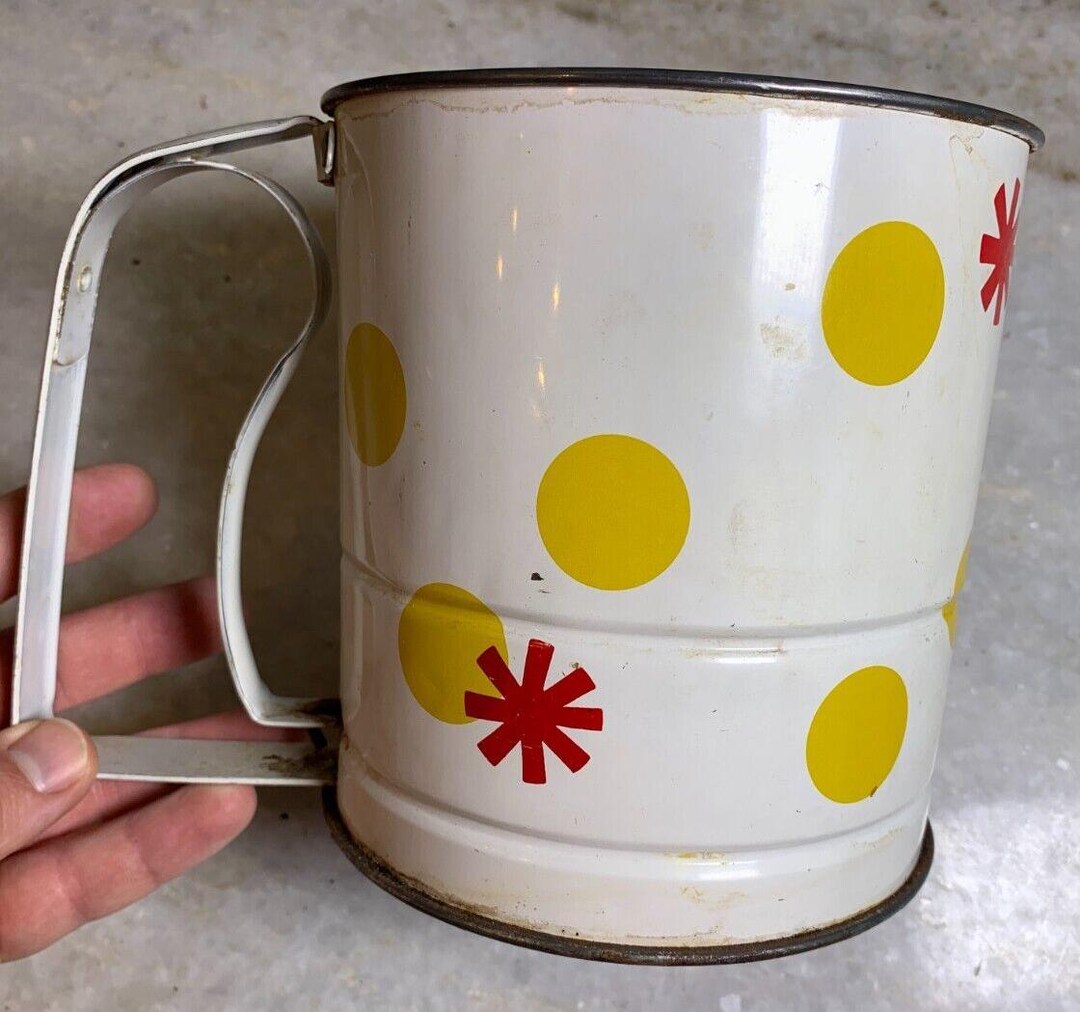 Vintage Mid Century Modern Retro Metal Steel Flour Sifter Can Canister ...