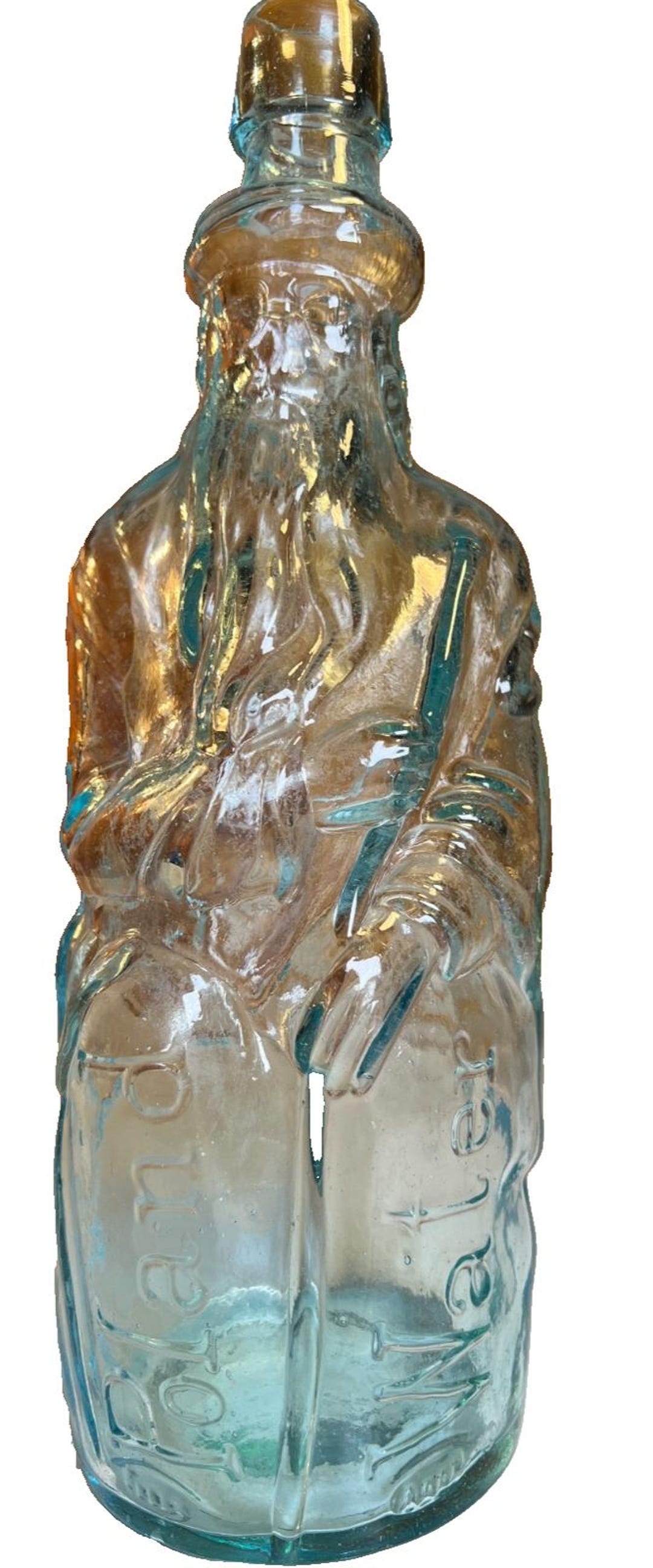Rare Poland Spring Moses Bottle Tall 11.5 Long Staff Applied Lip Top ...