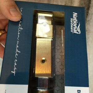 National Hardware Brushed Gold Steel/zinc Sliding Barn Door Lock/handle ...