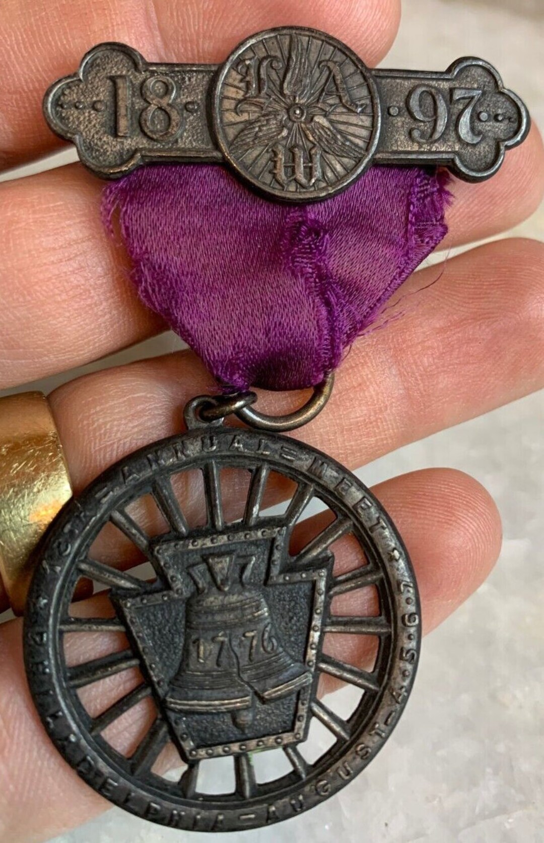 Rare Antique 1897 Bicycle Bike Pin Medal League American Wheelmen ...
