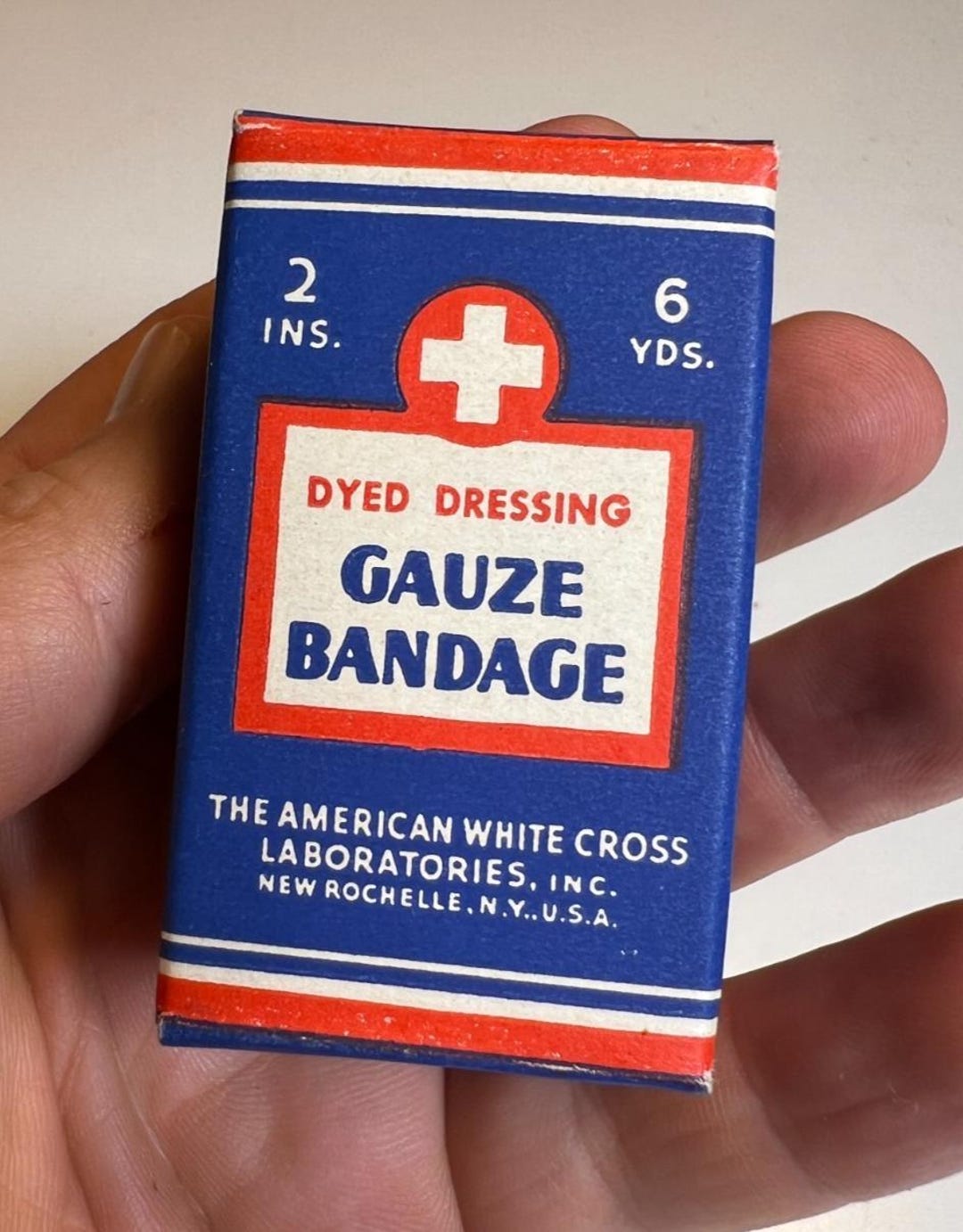Full Antique Vintage American White Cross Gauze Bandage Box New ...