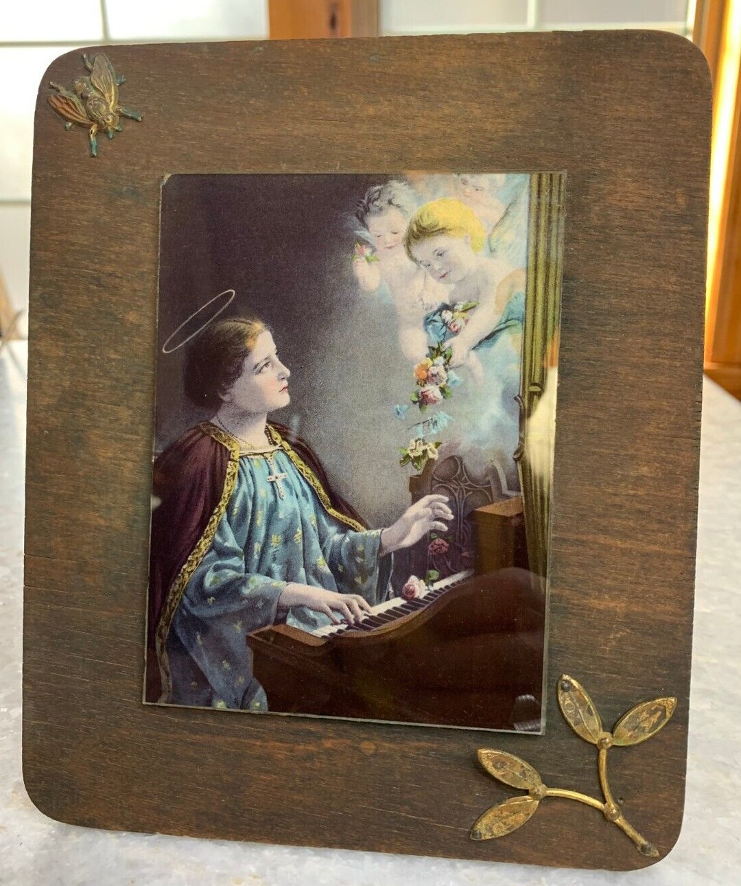 Antique 1905 Catholic/christian Framed Lithograph "little Red Head ...