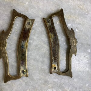 Antique Vintage Mid Century Modern Mcm Steel Metal Handle Handles Gold ...