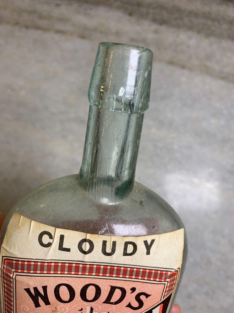 Rare Antique Victorian Bottle Paper Label Ammonia Nathan Wood Son ...