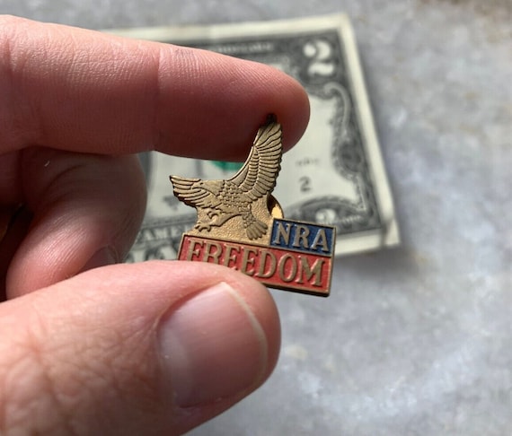 Rare: vintage nra freedom eagle brass pin medal pinba… - Gem