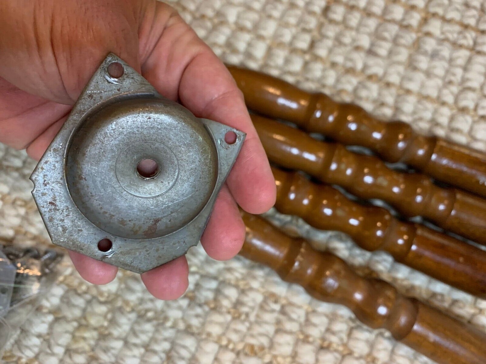 Vintage 50s-60s Brown Spindle Turned Coffee Table Legs Wood 14" W ...