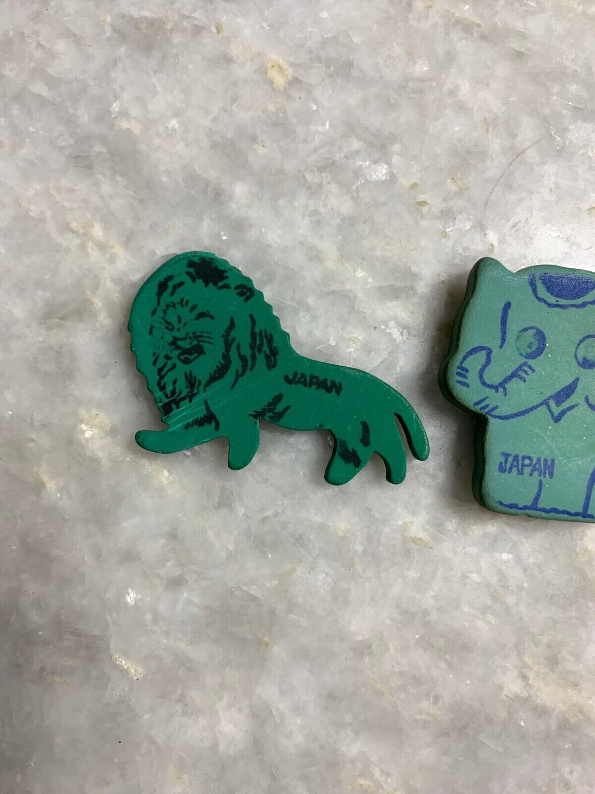 Rare Vintage Antique Made in Japan Japanese Erasers Eraser Lion Tiger ...