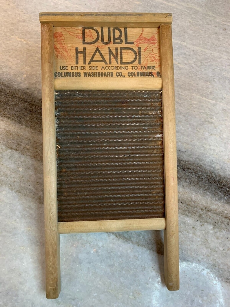 Antique Vintage Wash Board "dubl Handi” Dublehandi Columbus Washboard ...