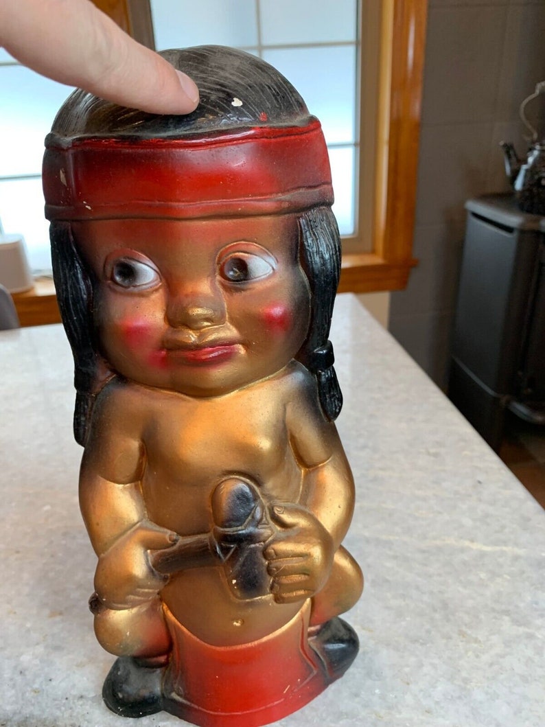 Rare Native American Indian Chalk Chalkware Figurine Piggy - Etsy