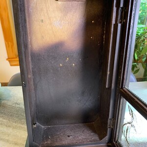 Antique Vintage Wood Wooden Glass Wall Hung Display Case Shadow Box ...