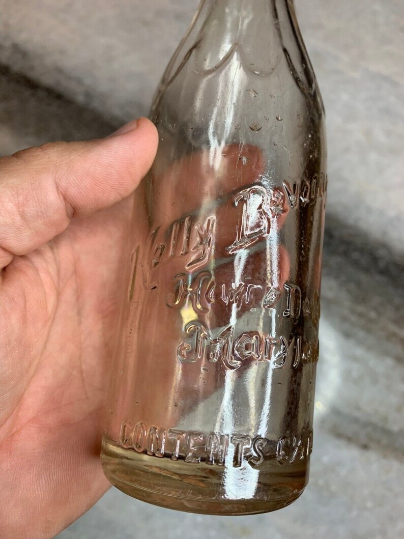 Antique Art Deco Kelly Beverage Co Clear Bottle From Havre - Etsy