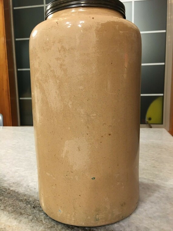 RARE: Antique Ceramic/Pottery Lemon Lemons Jar w/Copp… - Gem