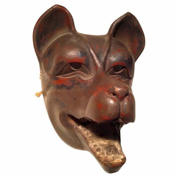 Antique Danced W/patina Japanese Kitsune fox Mask - Etsy