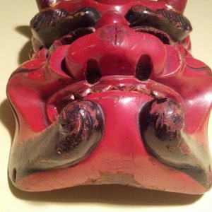 Antique, Danced, Japan/japanese Wooden Ao-oni Mask Used in Annual ...