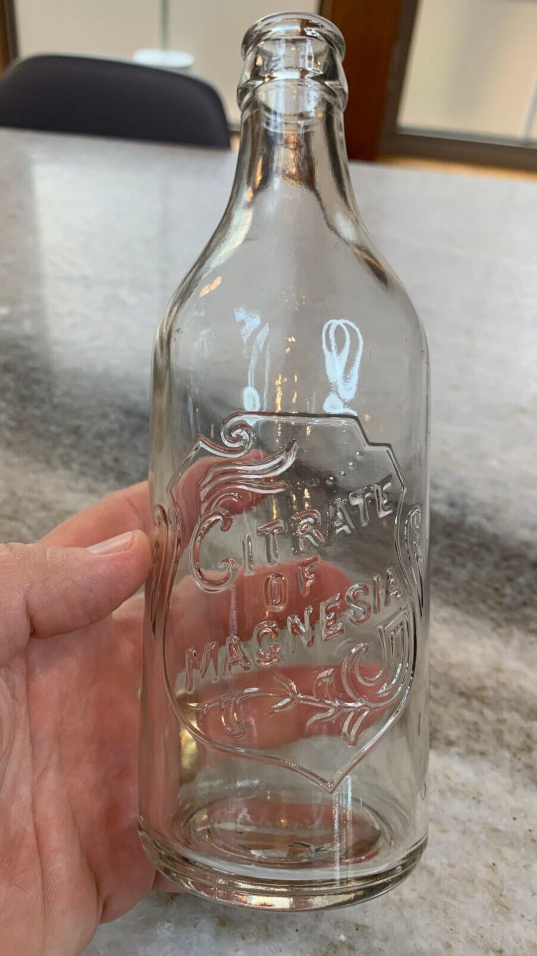 Antique Vintage Citrate of Magnesia Bottle Embossed Clean Ornate Logo ...