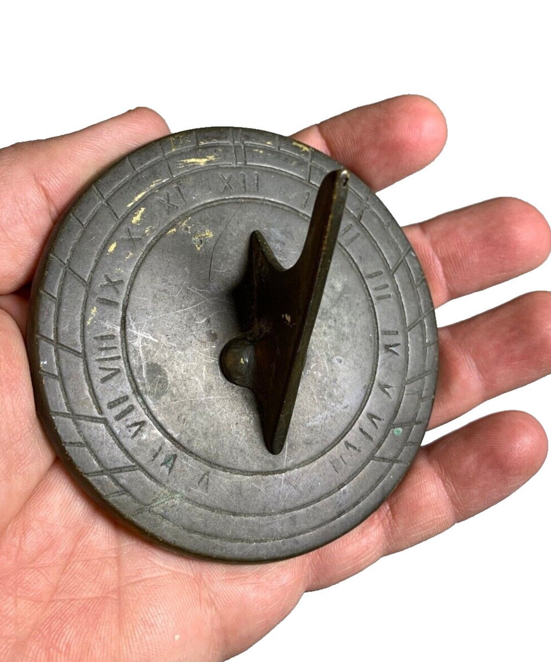 Vintage Antique Brass Bronze Sun Dial Sundial Plate Medallion Plaque ...