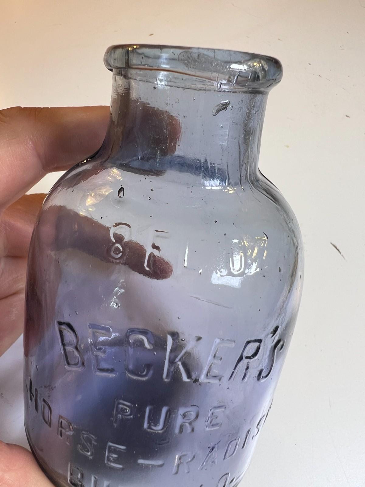 Antique Becker’s Pure Horseradish Bottle Buffalo New York Amethyst ...