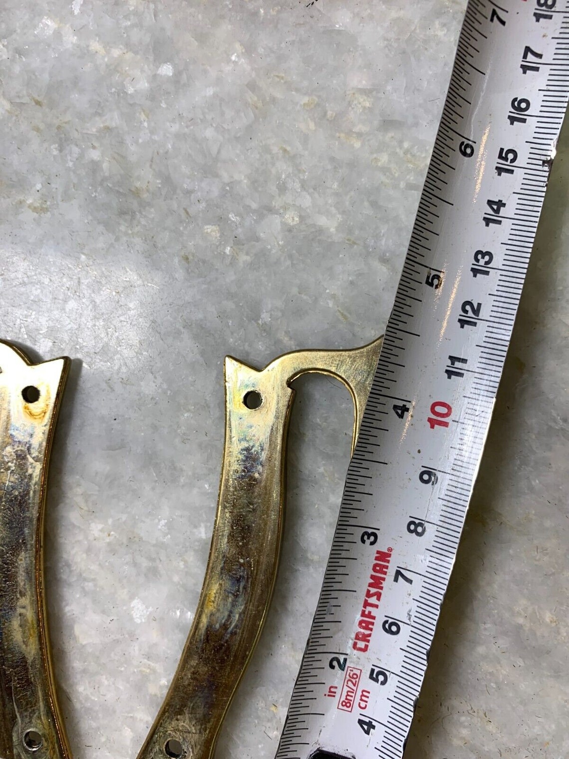 Antique Vintage Mid Century Modern Mcm Steel Metal Handle Handles Gold ...