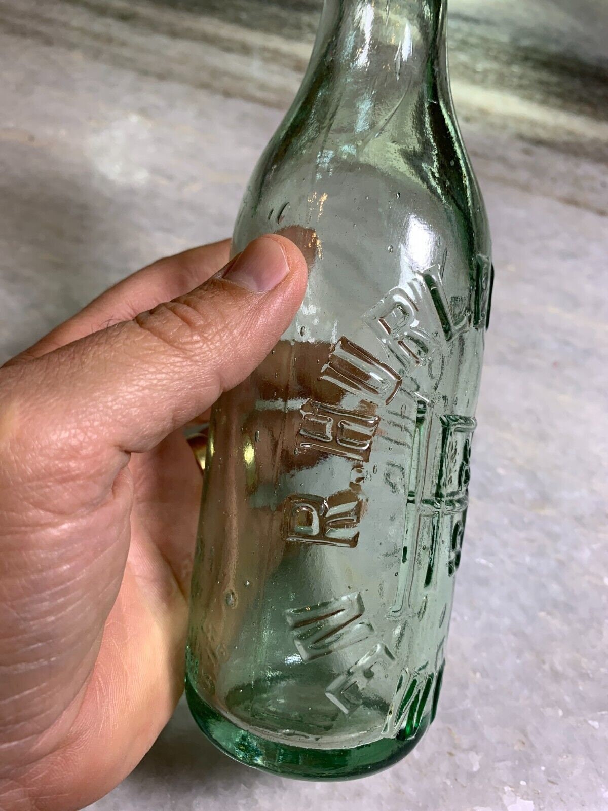 Rare Antique Internal Screw Top Embossed Bottle R Hurley & Sons Newport ...