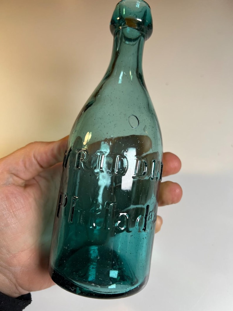 Antique Soda Bottle Iron Pontil William Riddle Blobtop Blob Top ...