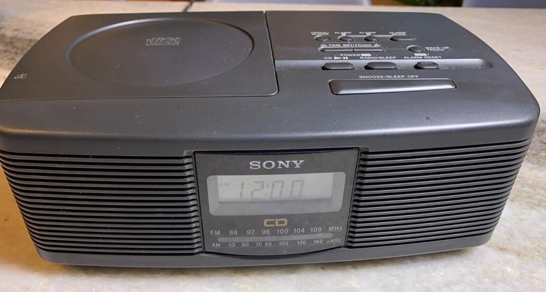Vintage Sony Dream Machine Cd Clock Alarm Radio Icf-cd810 Black Tested ...