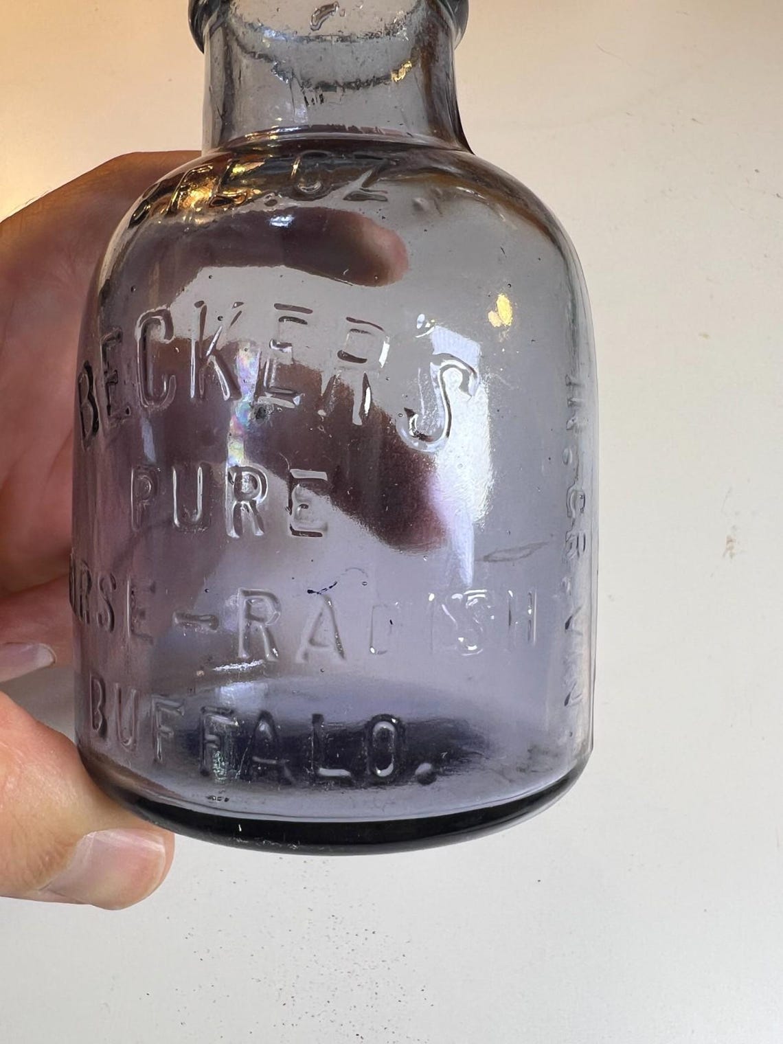 Antique Becker’s Pure Horseradish Bottle Buffalo New York Amethyst ...