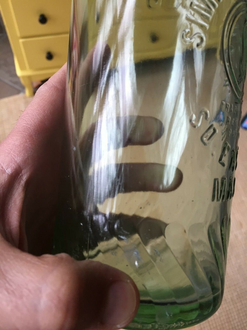 Vintage Aqua Embossed Simpson Spring Co. Soda Bottle So. Easton MA ...