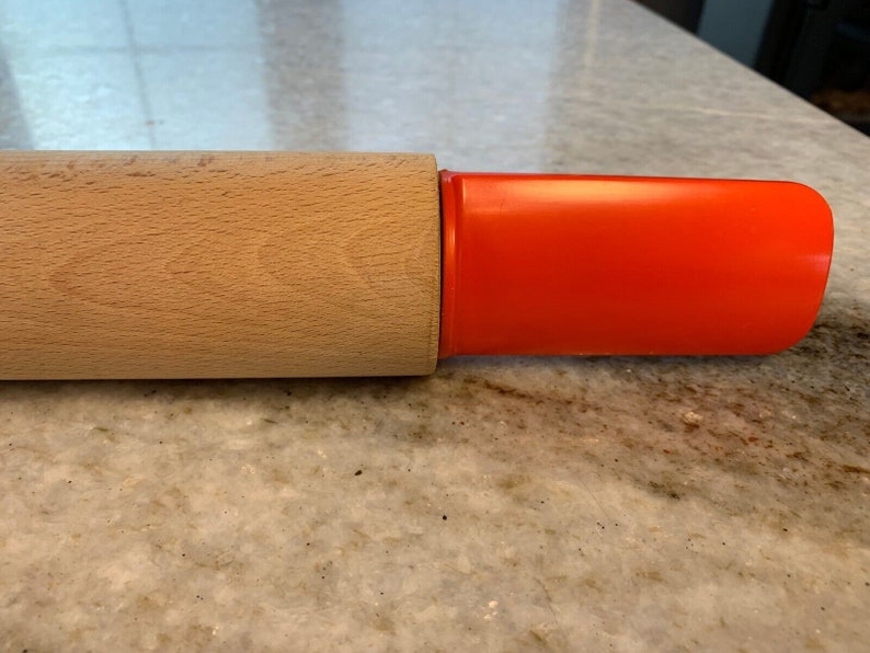 Rare Vintage Mid Century Modern Mcm Atomic Burnt Orange Rolling Pin ...
