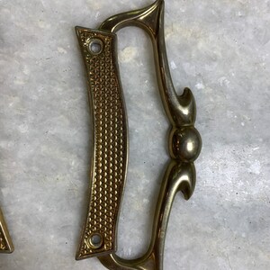 Antique Vintage Mid Century Modern Mcm Steel Metal Handle Handles Gold ...