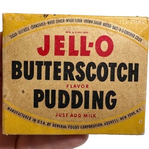 Vintage Antique Jell-o Jello Butterscotch Pudding Box 40s General Foods ...