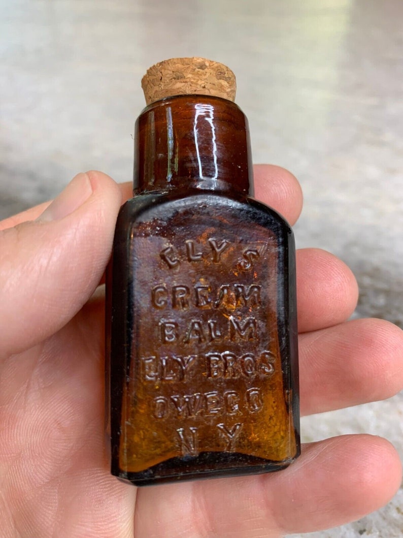 Antique Quack Medicine Bottle Ely's Cream Balm for Hay Fever Owego New ...