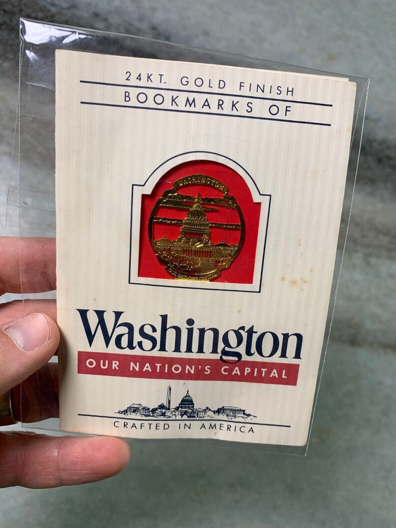 Vintage 1980s 80s 87 1987 Us Capitol Washington D. C. 24 Kt Bookmark ...