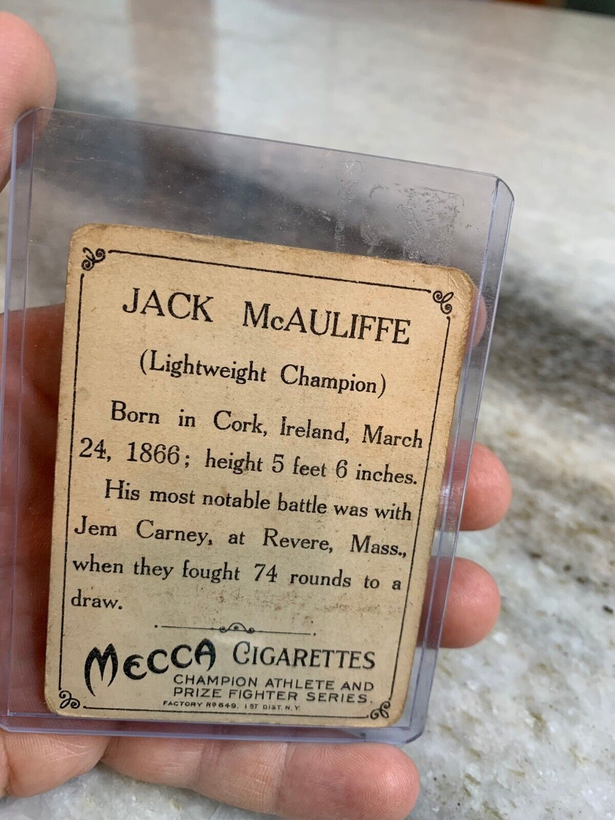 Rare Victorian Jack Mcauliffe Early Black Boxing Trading Card Ireland & New York - Etsy