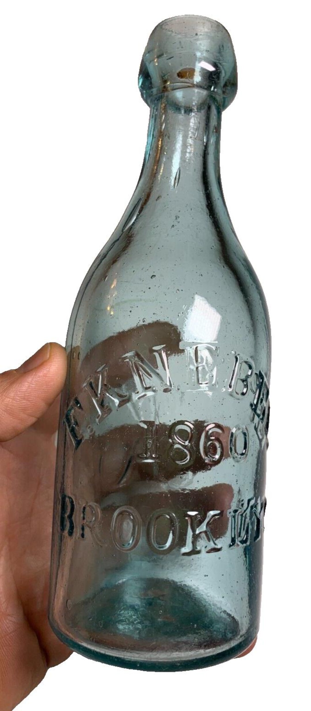 Antique Blob Top Blobtop Soda Beer Bottle F. Knebel 1860 Brooklyn New ...