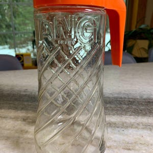 Vintage Retro Original 1980s 80s Glass Tang Pitcher Jug Jar Orange - Etsy