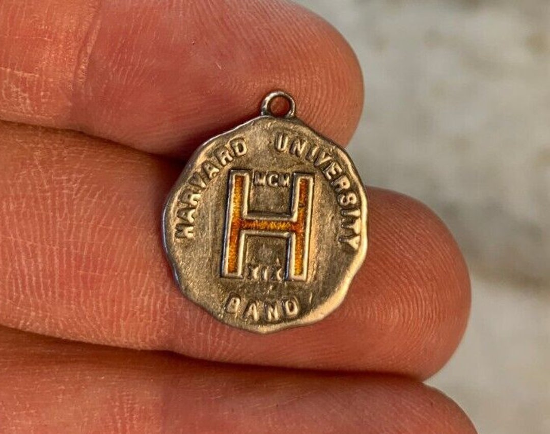 Rare Antique Harvard University Band Enamel Sterling Badge Charm Medal ...
