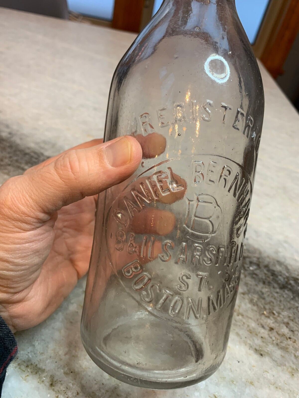 Antique Blob Top 11 Quart Soda Bottle Daniel Bernhard Boston ...