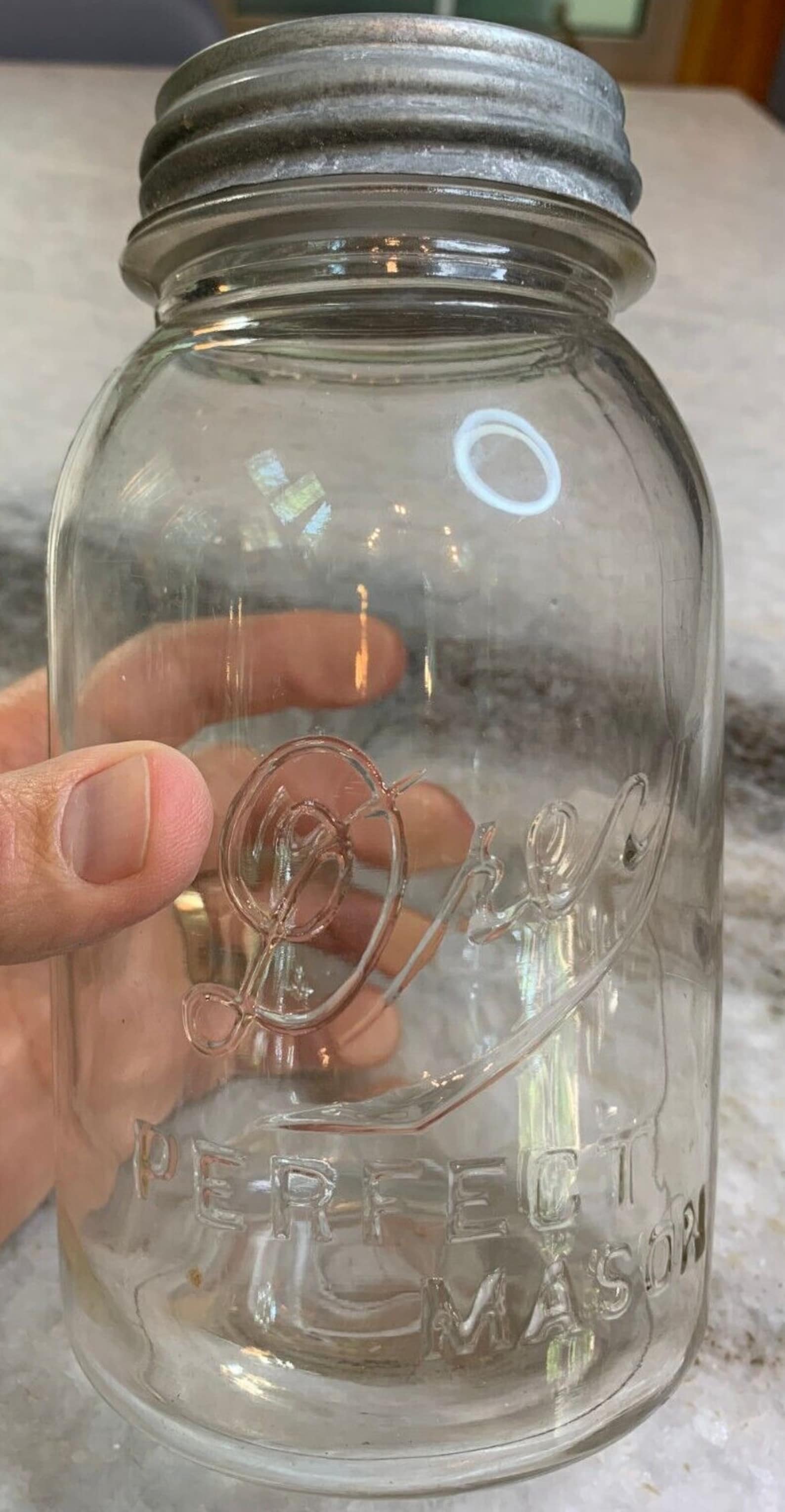 Antique Drey Perfect Mason Canning Jar Cursive Writing W/zinc - Etsy