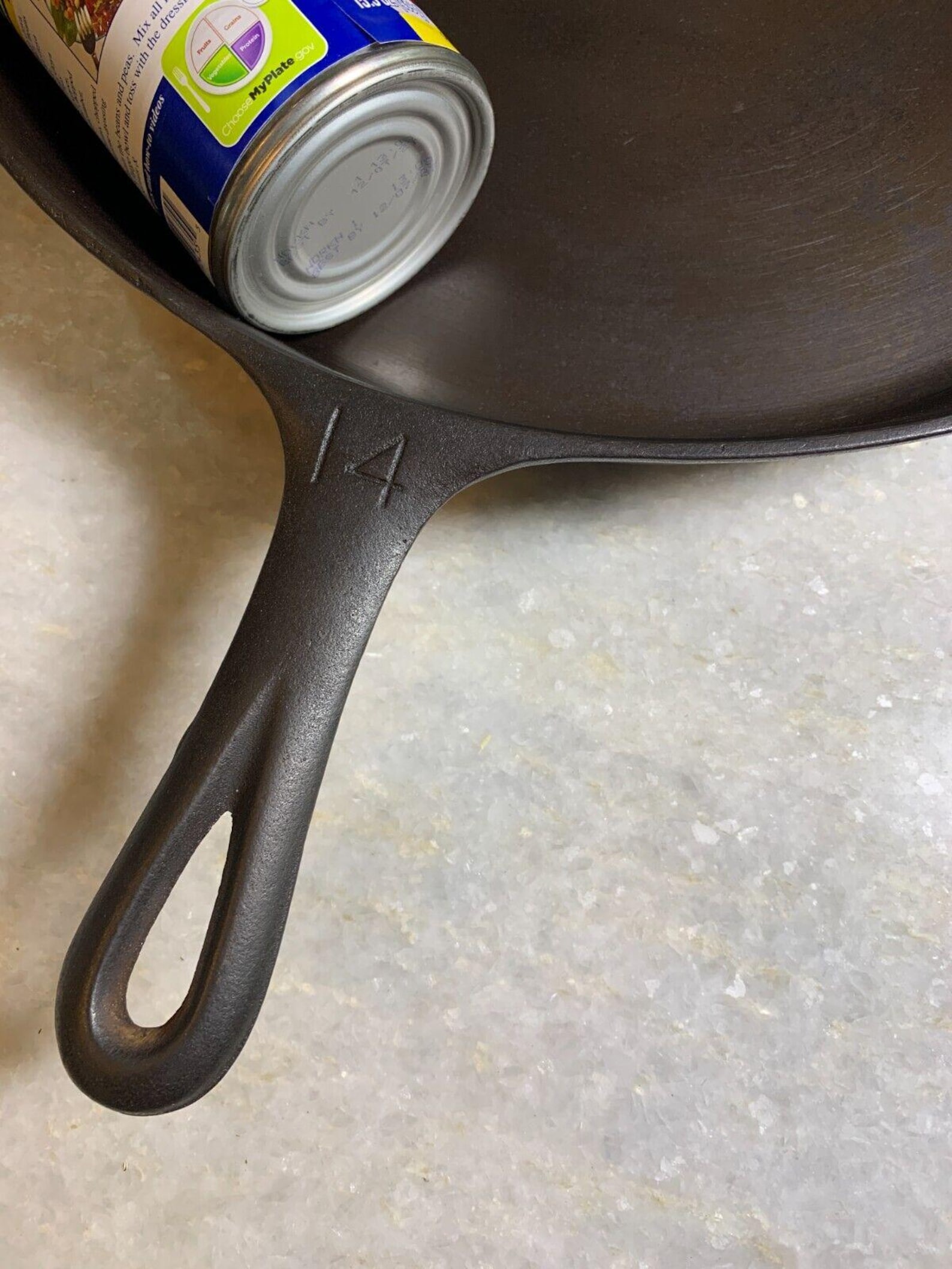 Massive Huge Extra Large Cast Iron Fry Pan Skillet #14 15.25" Wagner ...